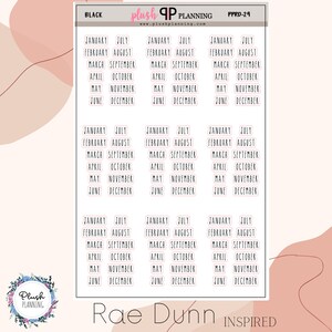 Months of the Year Planner Stickers Rae Dunn Inspired | Etsy