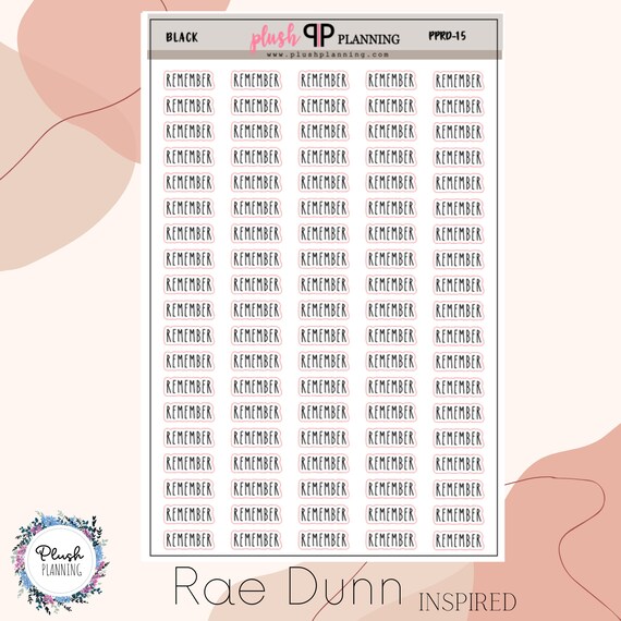 Paper Paper & Party Supplies Removable Stickers Plush Planning Rae Dunn ...