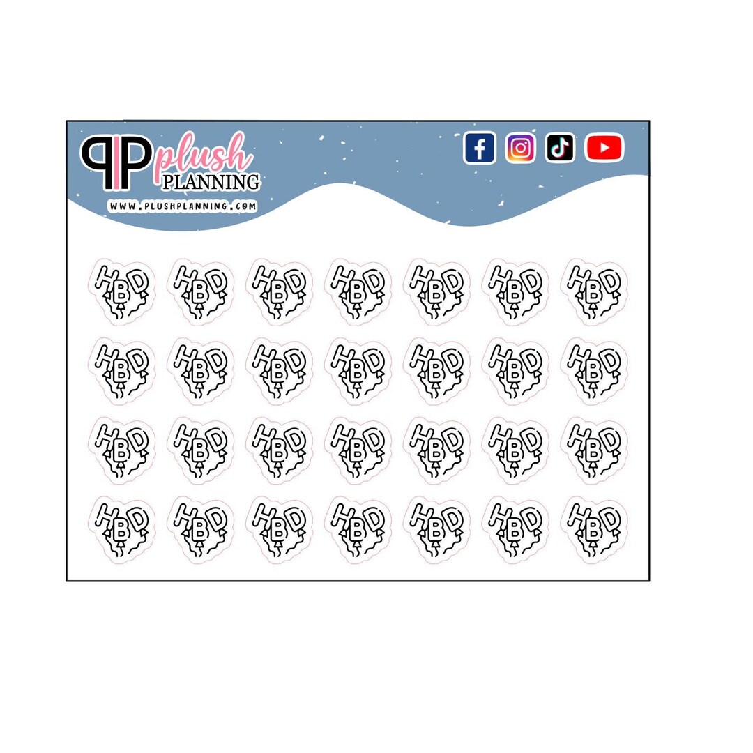 HBD Text Clip Art Decoration Stickers, Scrapbooking Stickers ...