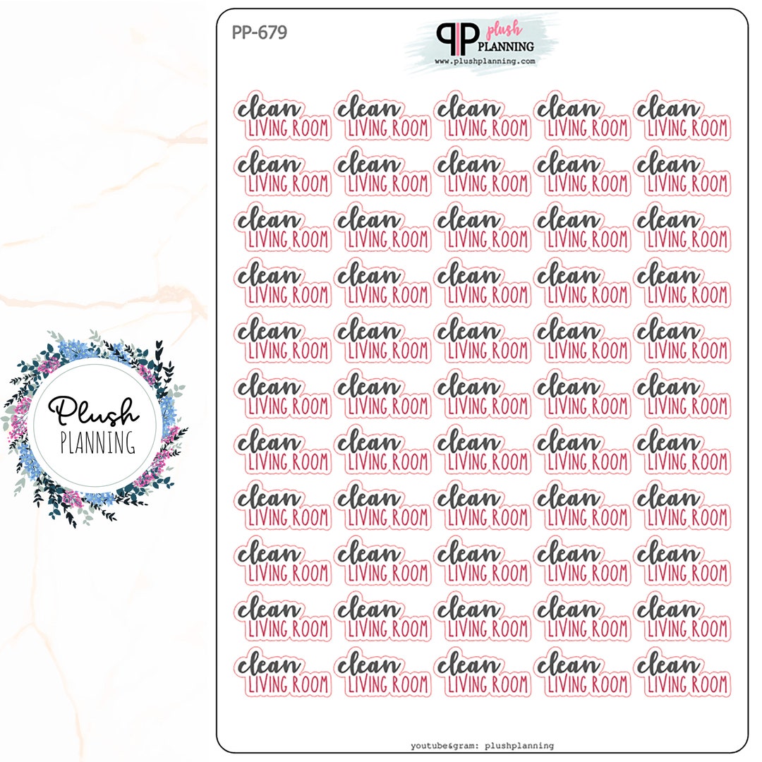 Clean Living Room Script Planner Stickers, Plush Planning - Etsy