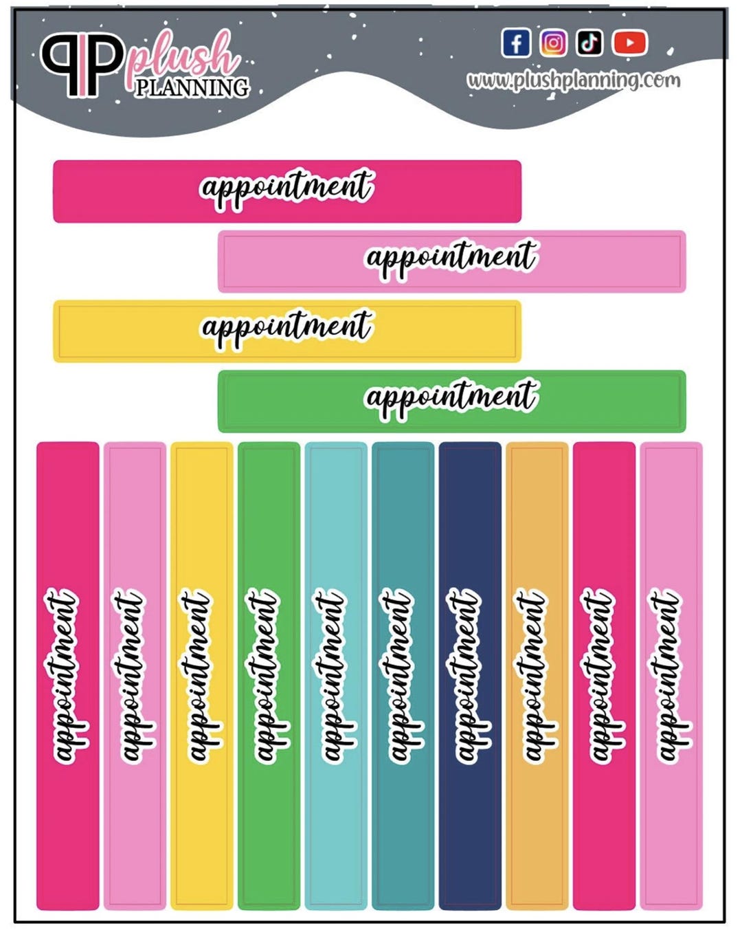 Appointment Label Block Planner Stickers - Emily Ley Simplified Colors ...