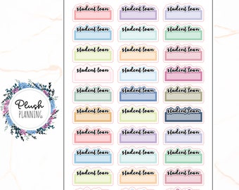 20 Cute Student Loan Quarter Box Planner Stickers - Etsy