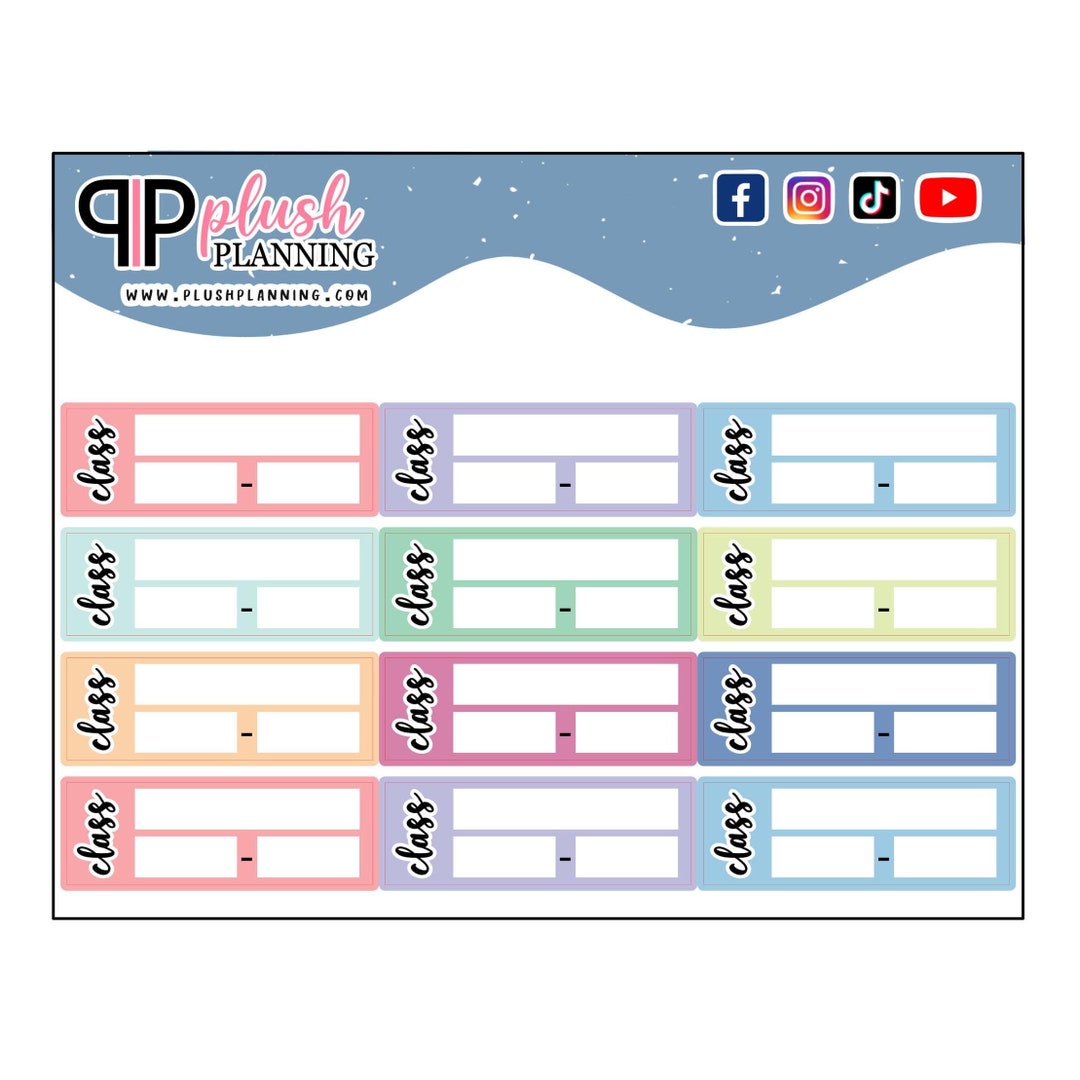 Class Schedule Tracker Planner Stickers, School Class, Time to Time ...