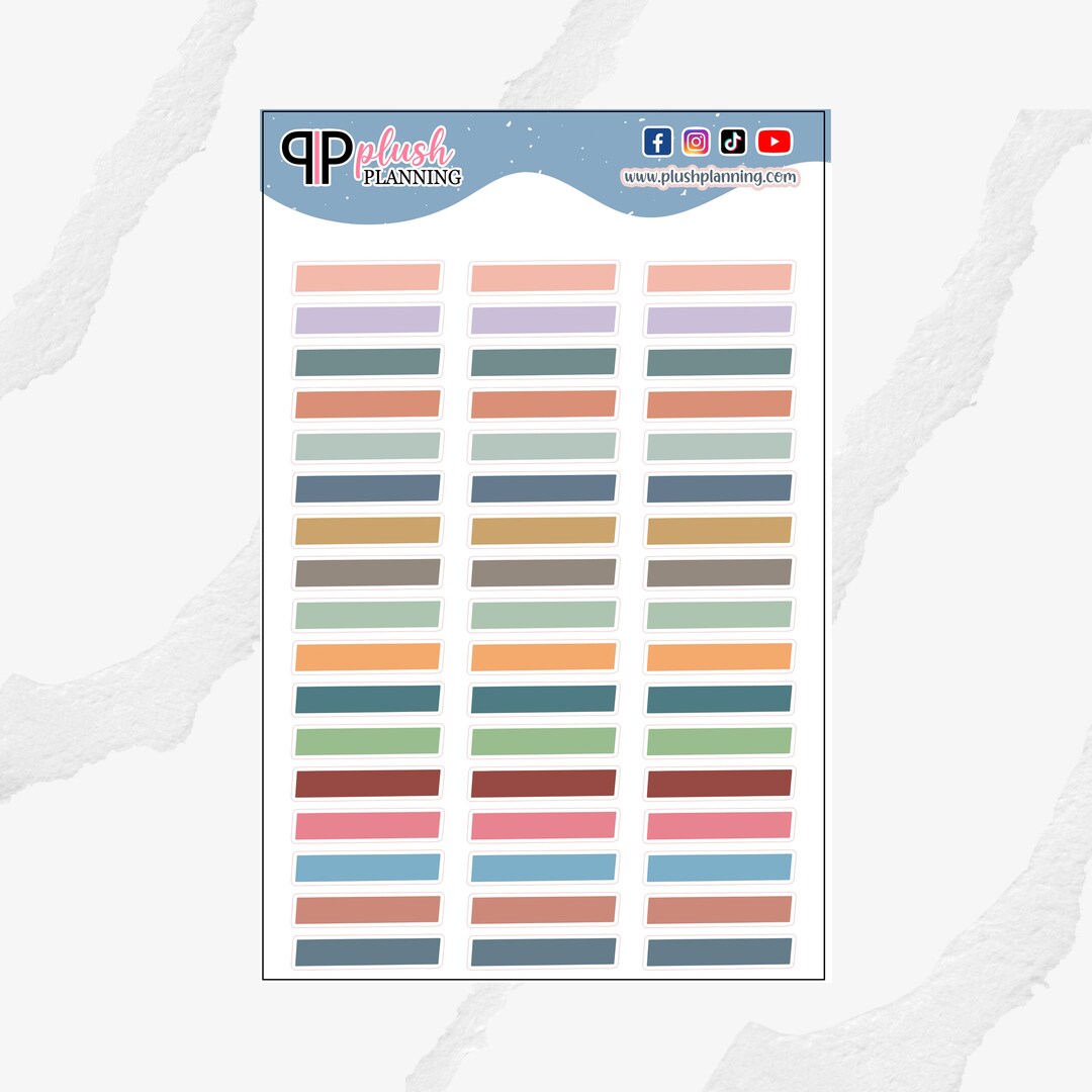 Writable Blank Label Diagonal Planner Stickers, Plush Planning Colors ...