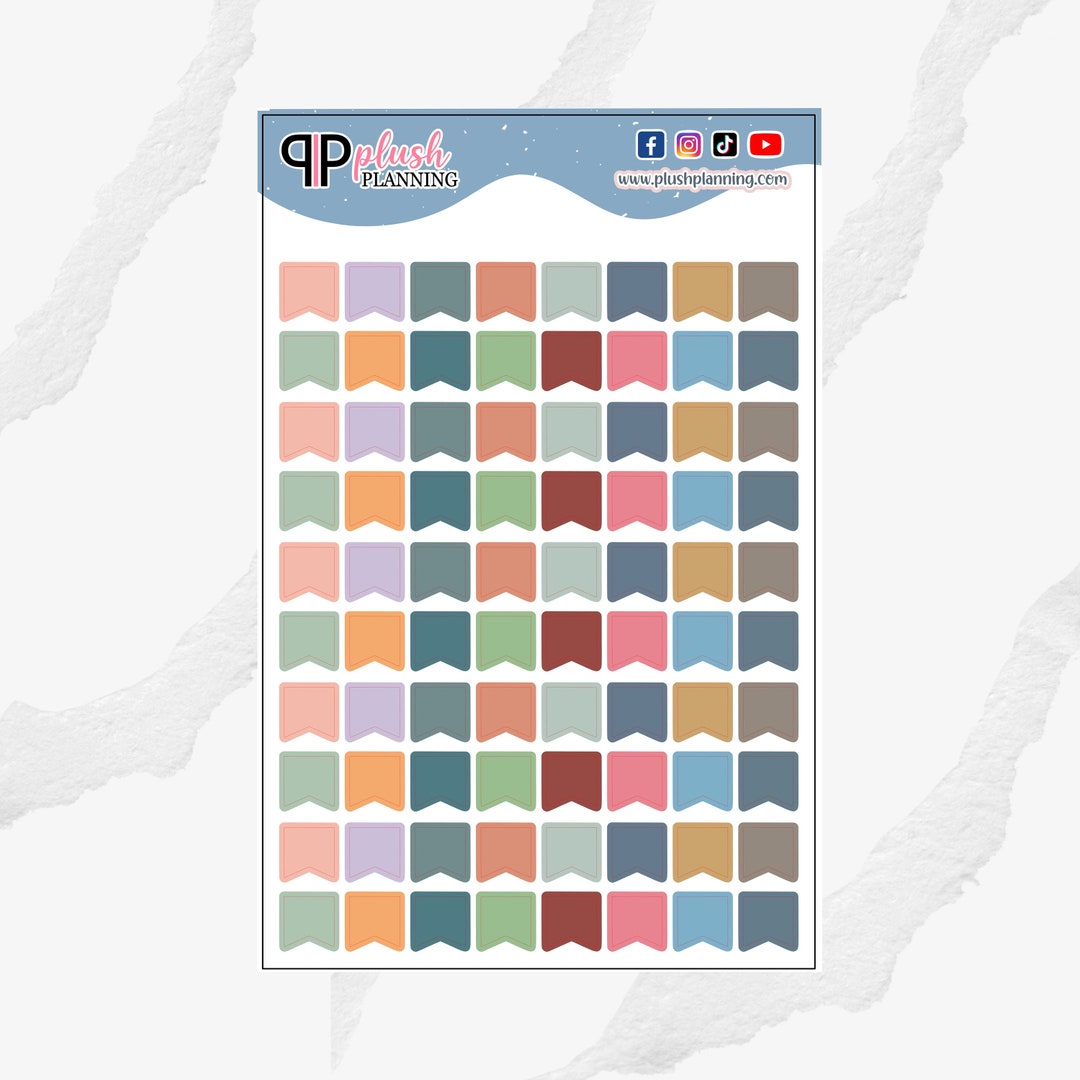 Writable Flags Tracker Planner Stickers, Functional Stickers, Daily ...