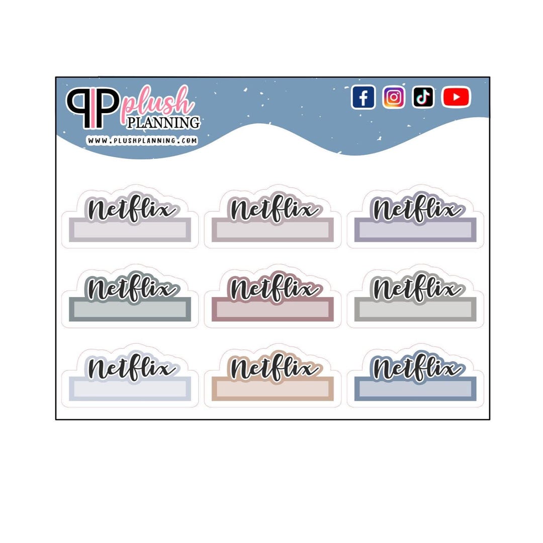 Netflix Script Box Planner Stickers, Dreamy Colors, Movie Binge ...