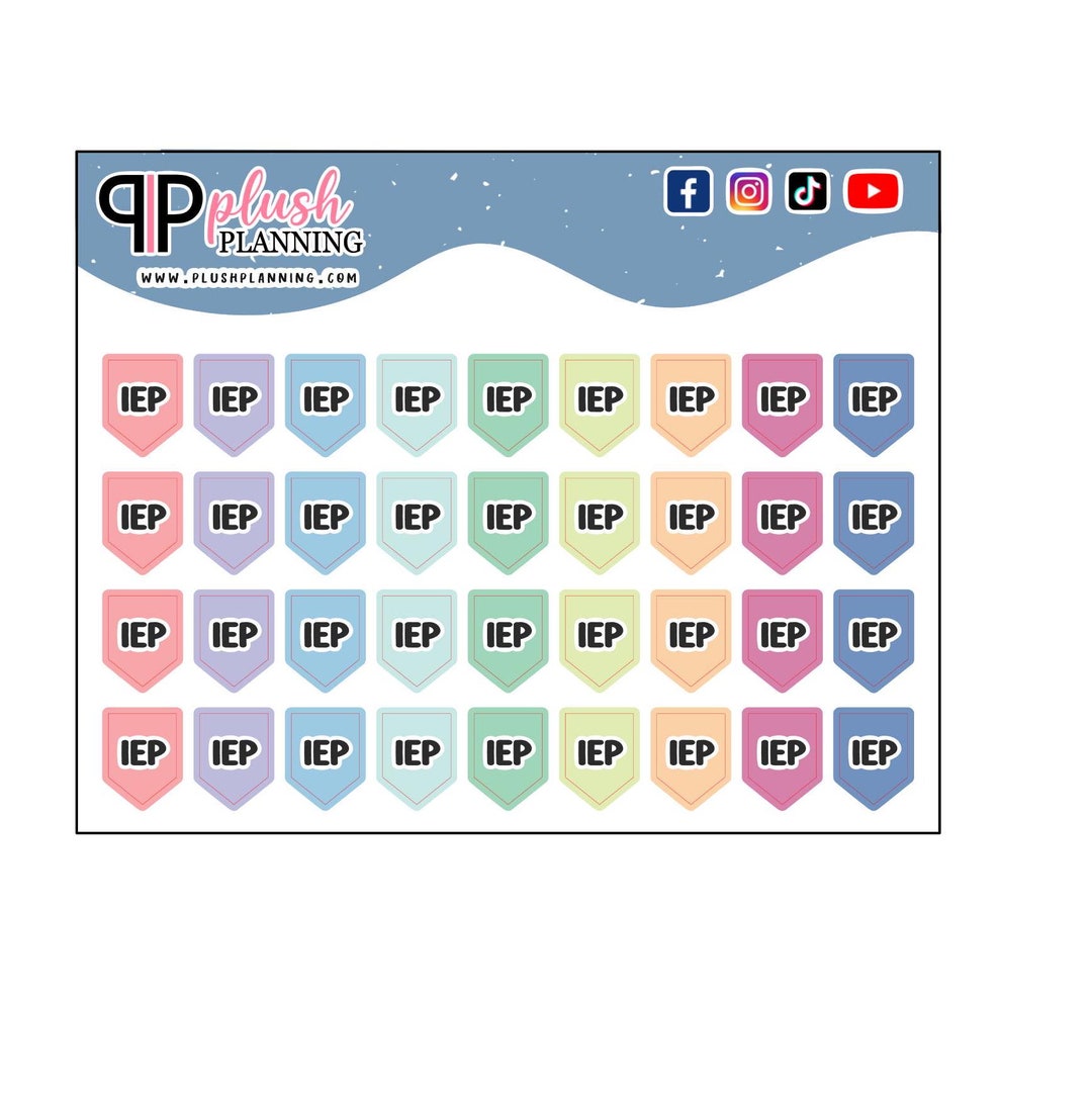 IEP Flags Planner Stickers, Functional Planner Stickers, IEP Meeting ...