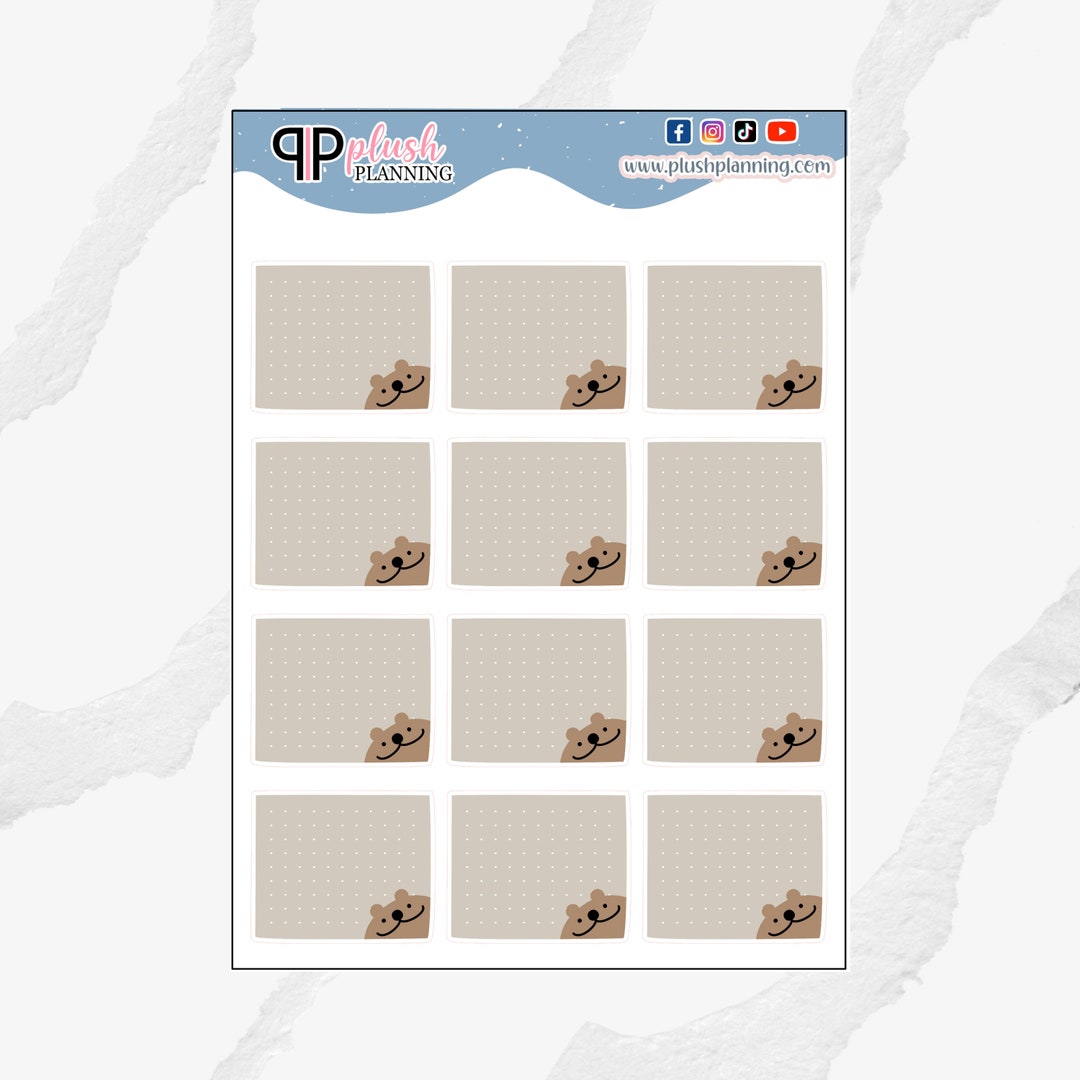 Writable Cute Grid Notes Box Planner Stickers, Scrapbooking Stickers ...