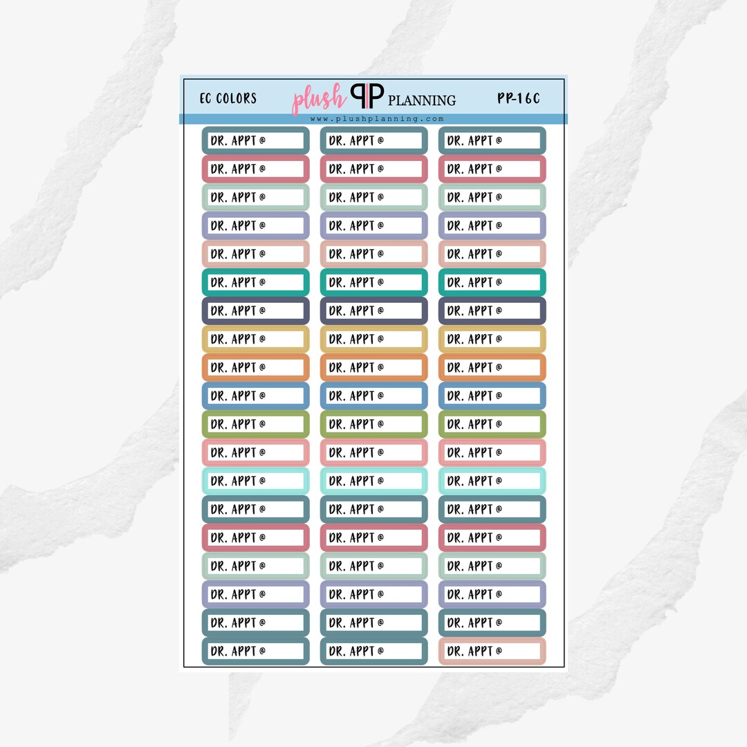 Dr. Appt Label Tracker Planner Stickers Appointment - Etsy
