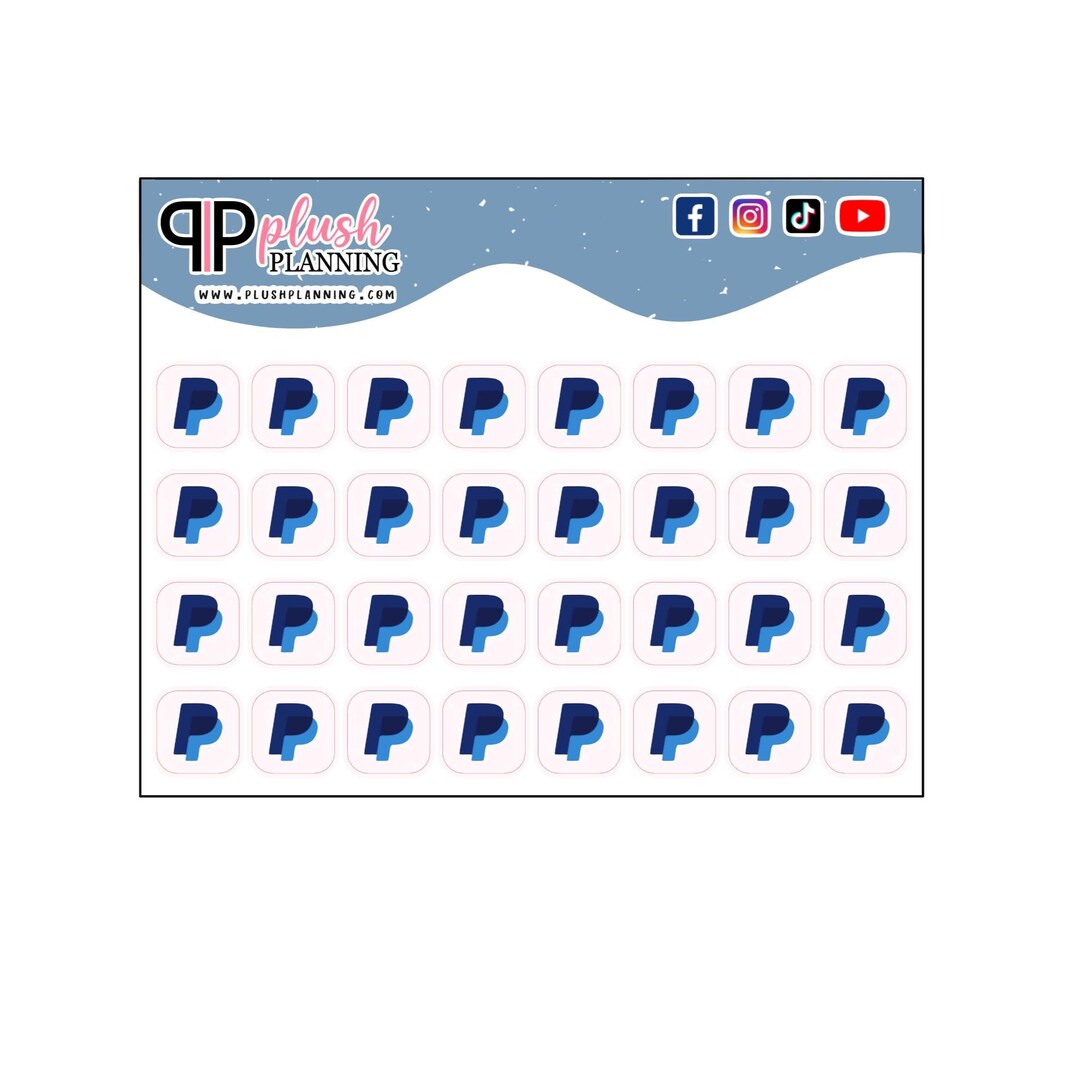 Paypal Icon Planner Stickers, Payment Tracker (32 Stickers) - Etsy