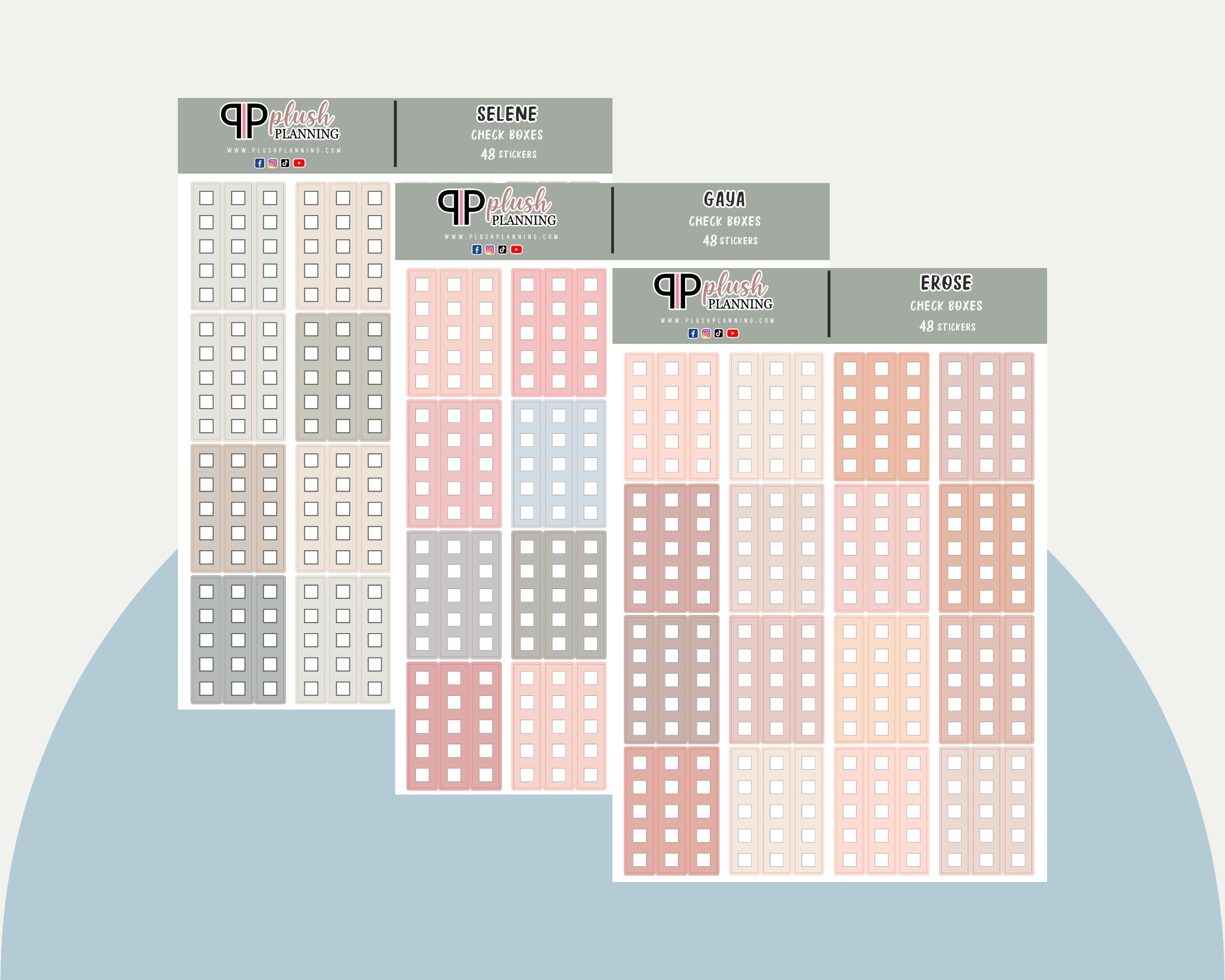 Check Boxes Planner Stickers Minimalist Collection Plush - Etsy