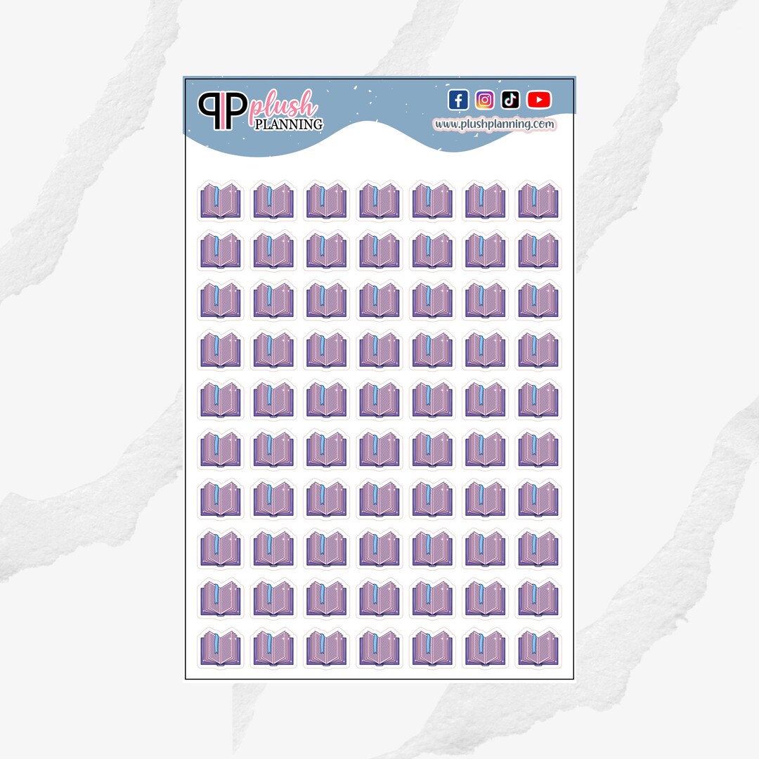 Purple Reading Book Tracker Clip Art Planner Stickers, Book Tracker ...