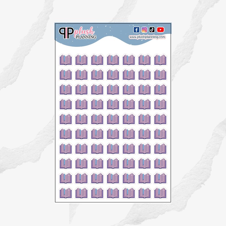Purple Reading Book Tracker Clip Art Planner Stickers Book - Etsy