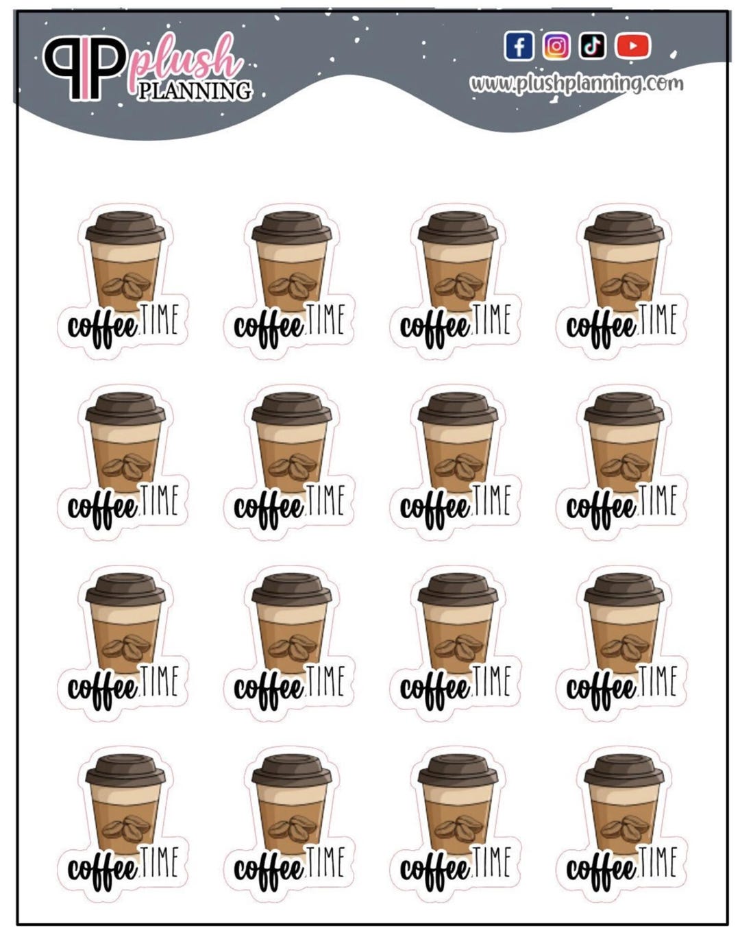 Coffee Time Planner Stickers, Matte Removable Stickers - Etsy