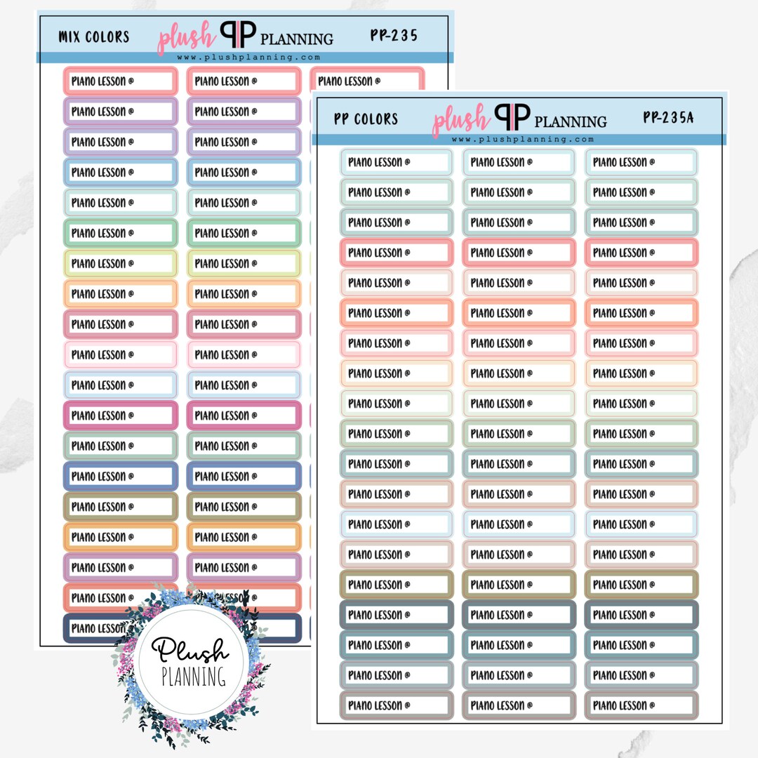 Piano Lesson Label Tracker Planner Stickers Piano Piano - Etsy