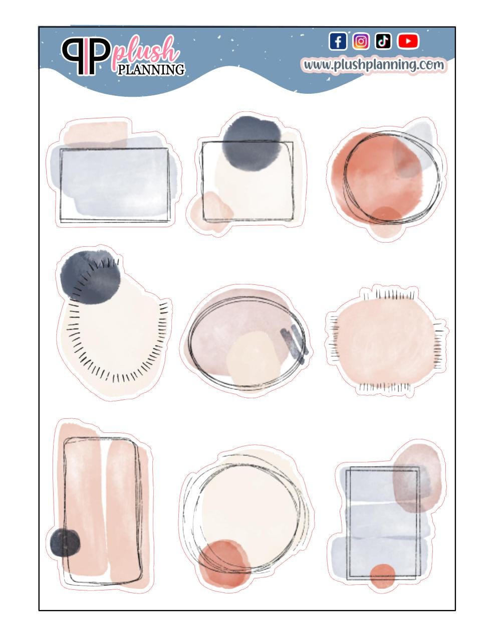 Abstract Clip Art Stickers, Functional Scrapbooking Stickers - Etsy