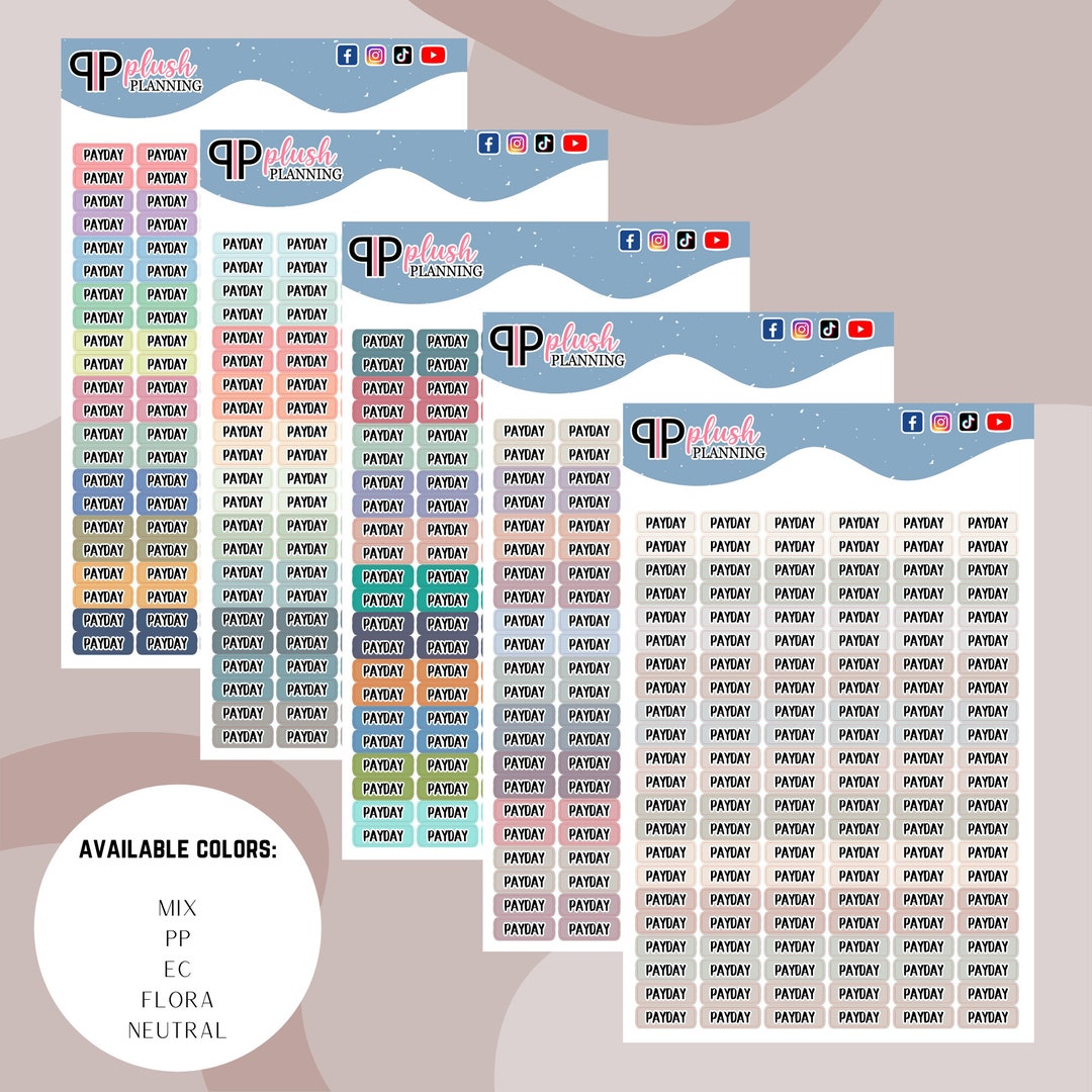 Mini Payday Planner Stickers - Etsy