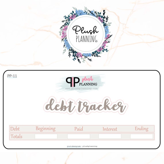 Debt Tracker Stickers 7x9 or 8.5x11 Deluxe Erin Condren | Etsy
