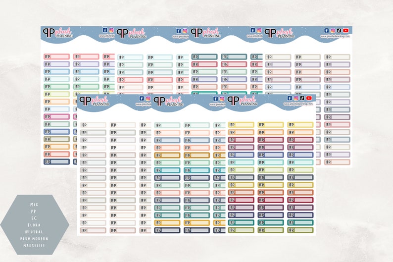 Writable IEP Label Tracker Planner Stickers, Removable Stickers, Plush ...
