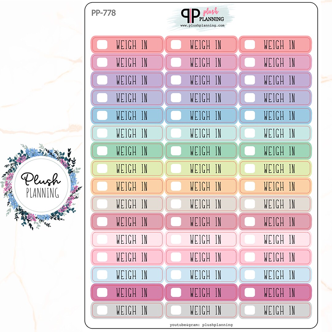 WEIGH IN Checklist Planner Stickers - Etsy