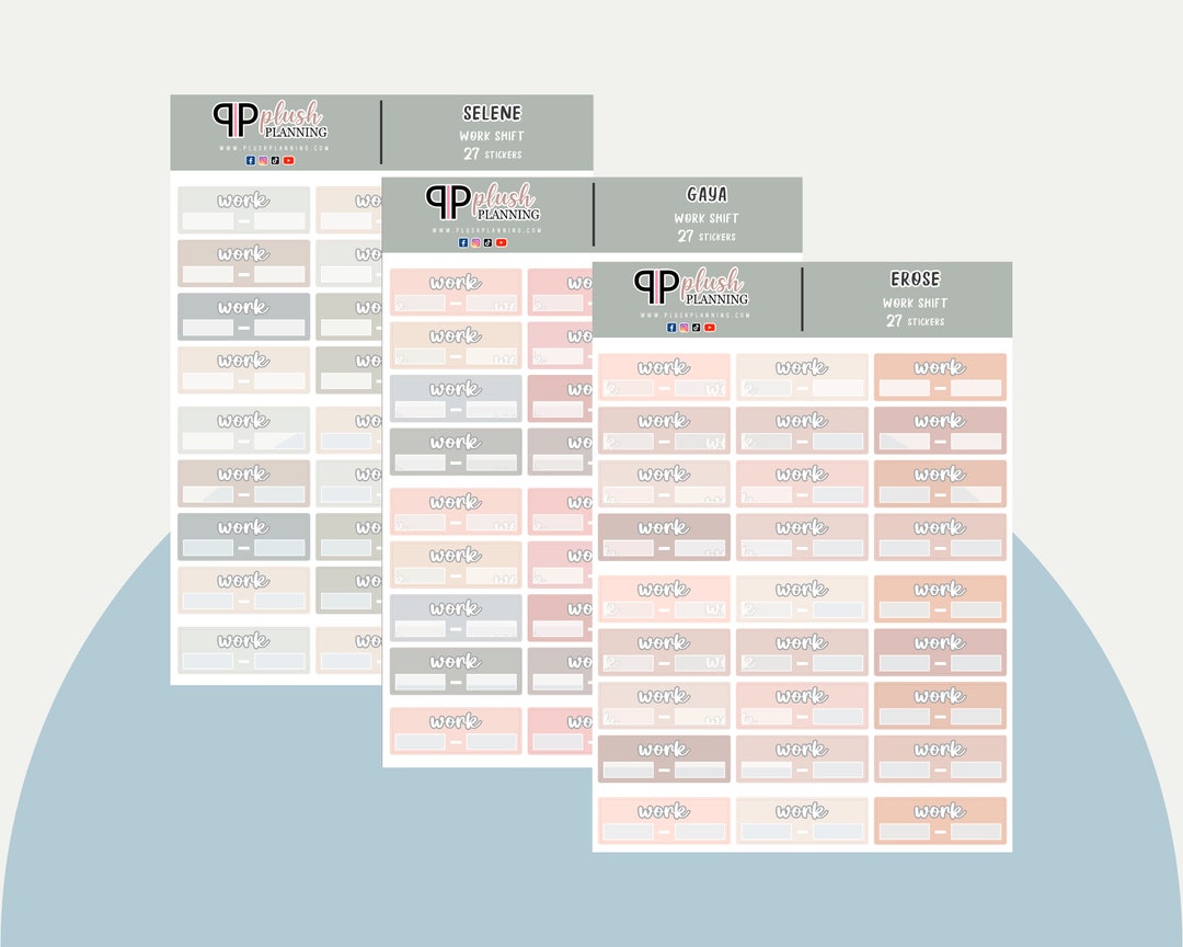 Work Shift to Shift Tracker Planner Stickers, Functional Planner ...