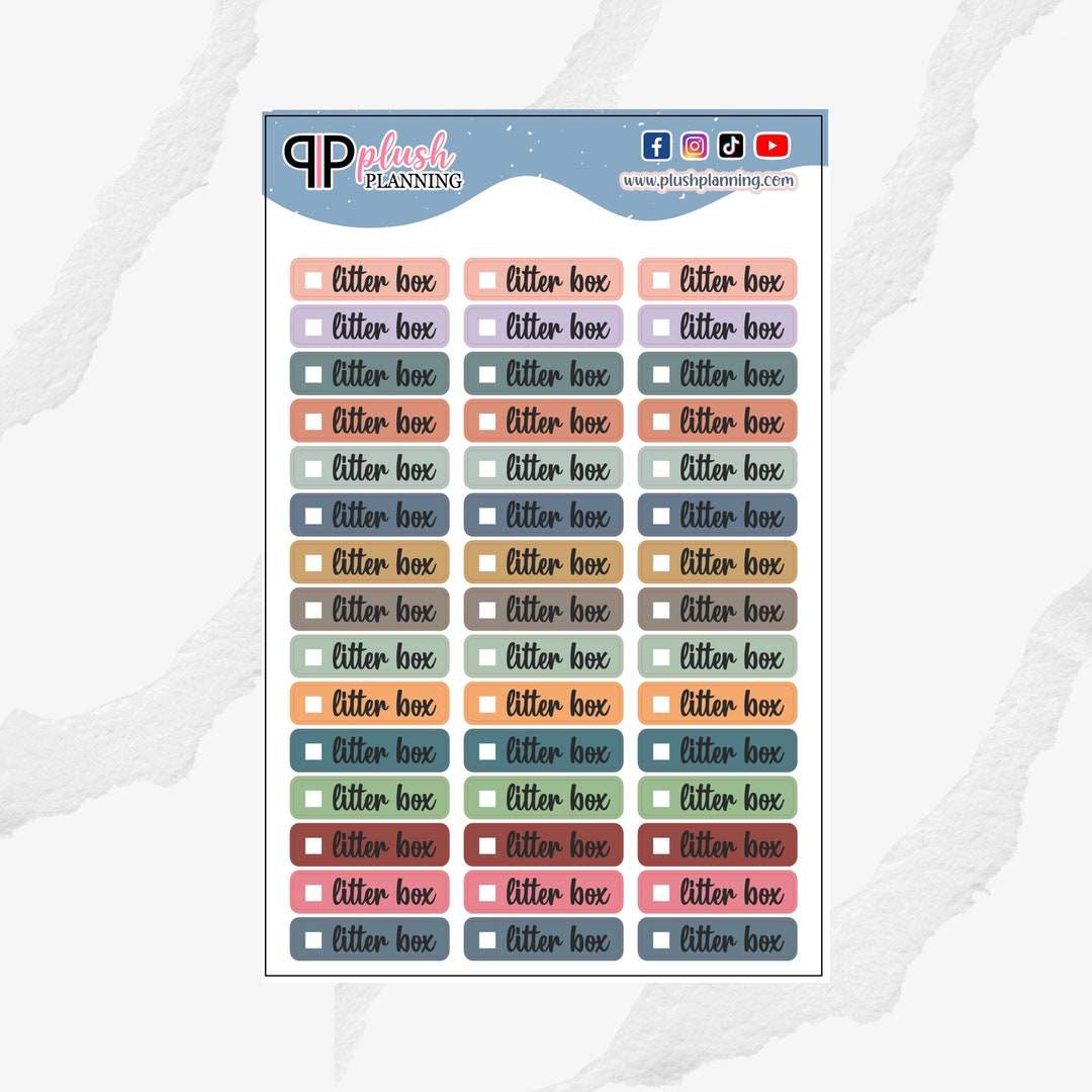 Litter Box Checklist Label Planner Stickers, Litter Box Tracker, Clean ...