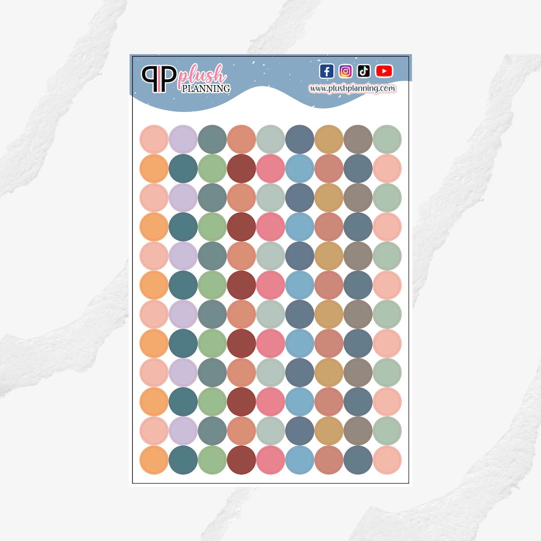 Writable Half Inch Dots Tracker Labels Planner Stickers, Plush Planning ...