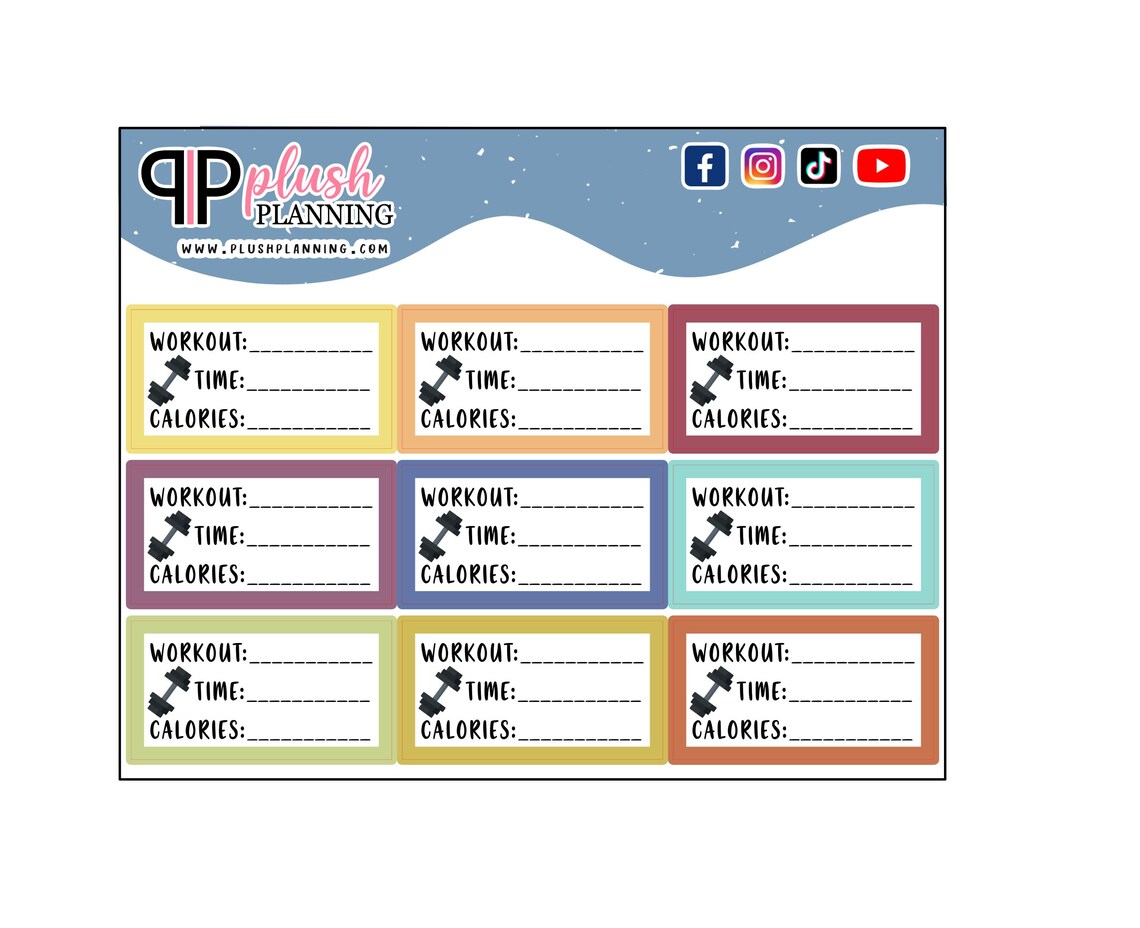 Workout Tracking Half Box Planner Stickers, Functional Planner Stickers ...