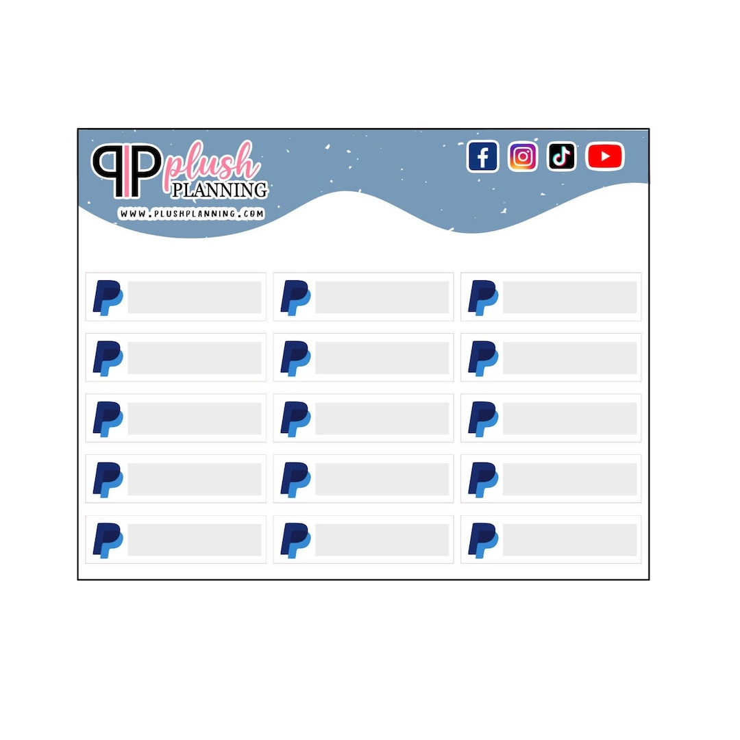 Paypal Icon Label Planner Stickers, Payment Tracker, Spending, Payday ...