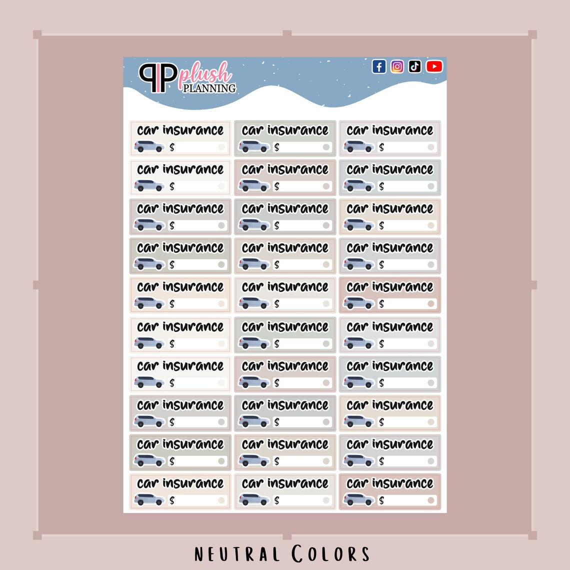 Car Insurance Tracker Checklist Planner Stickers - Etsy