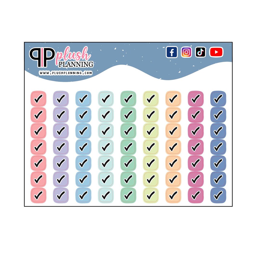 Check Mark Itty Bitty Tracker Planner Stickers, Daily Goals Check Mark ...
