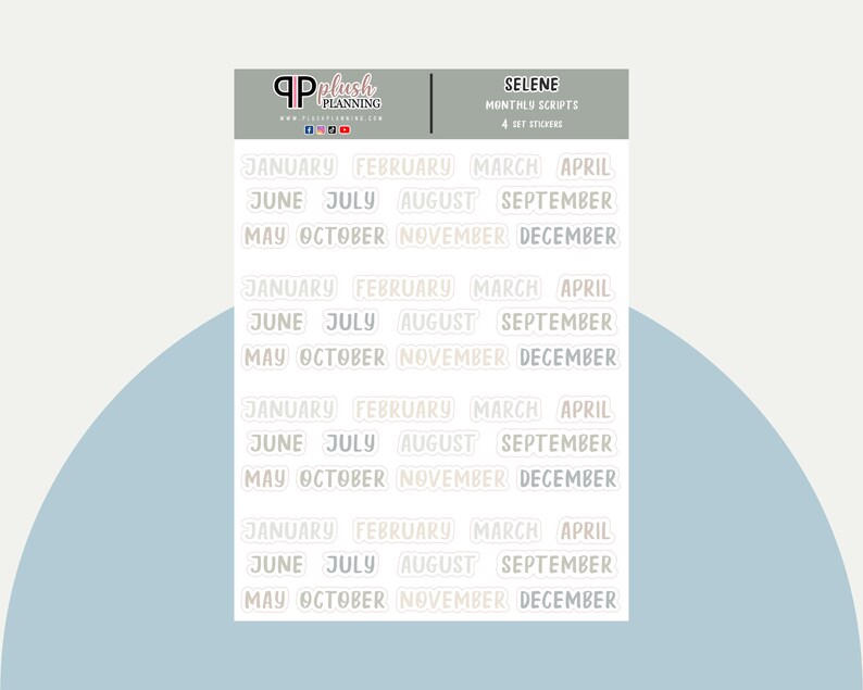 Pegatinas y guiones para planificador mensual minimalista (4 juegos ...