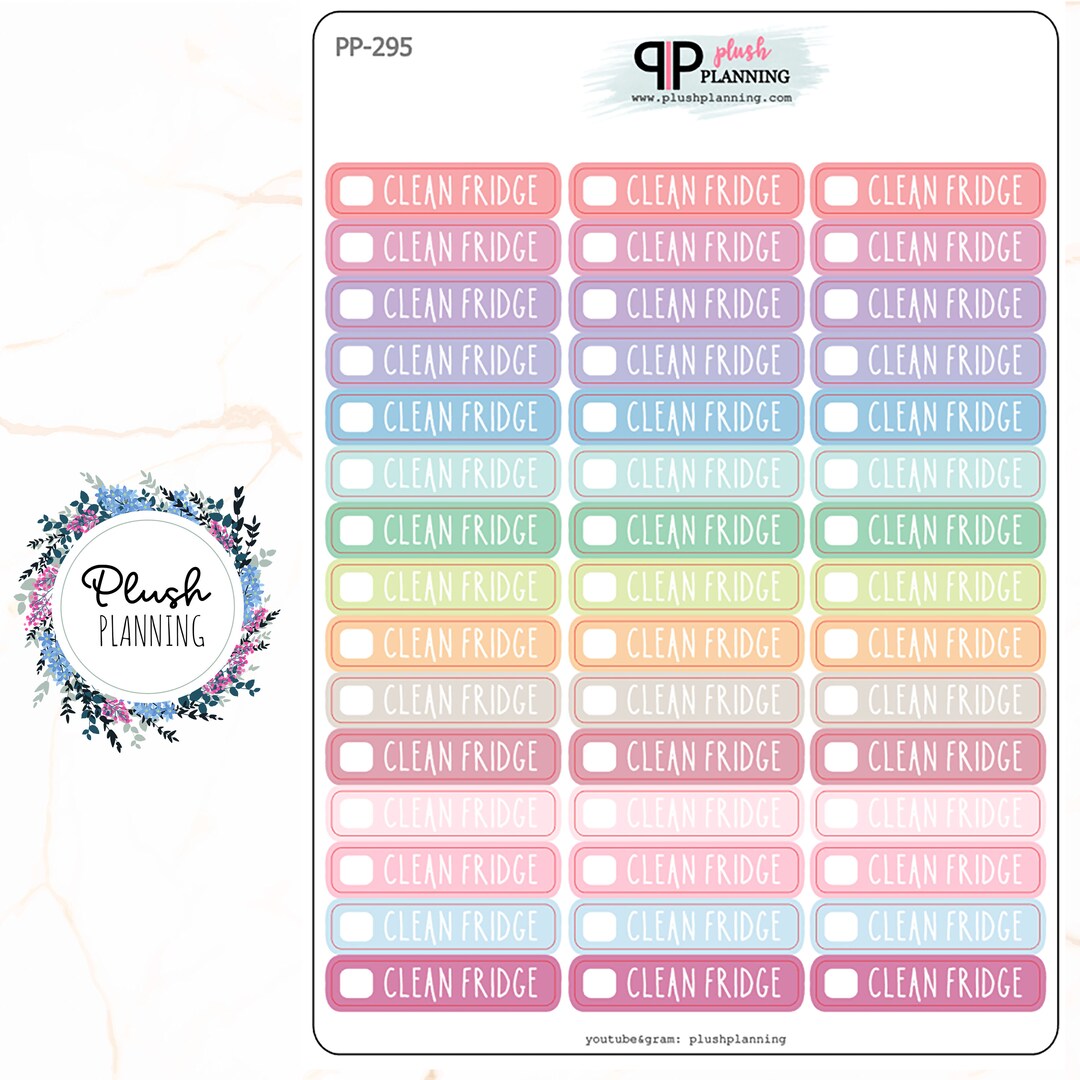 Clean Fridge Checklist Planner Stickers - Etsy
