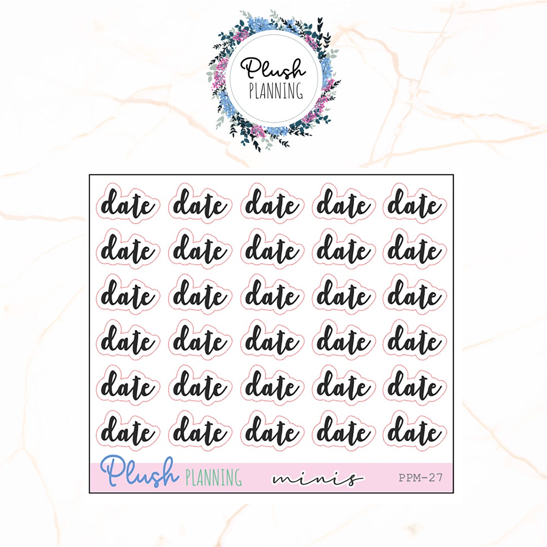 Date SCRIPTS Planner Stickers, Minis Collection - Etsy