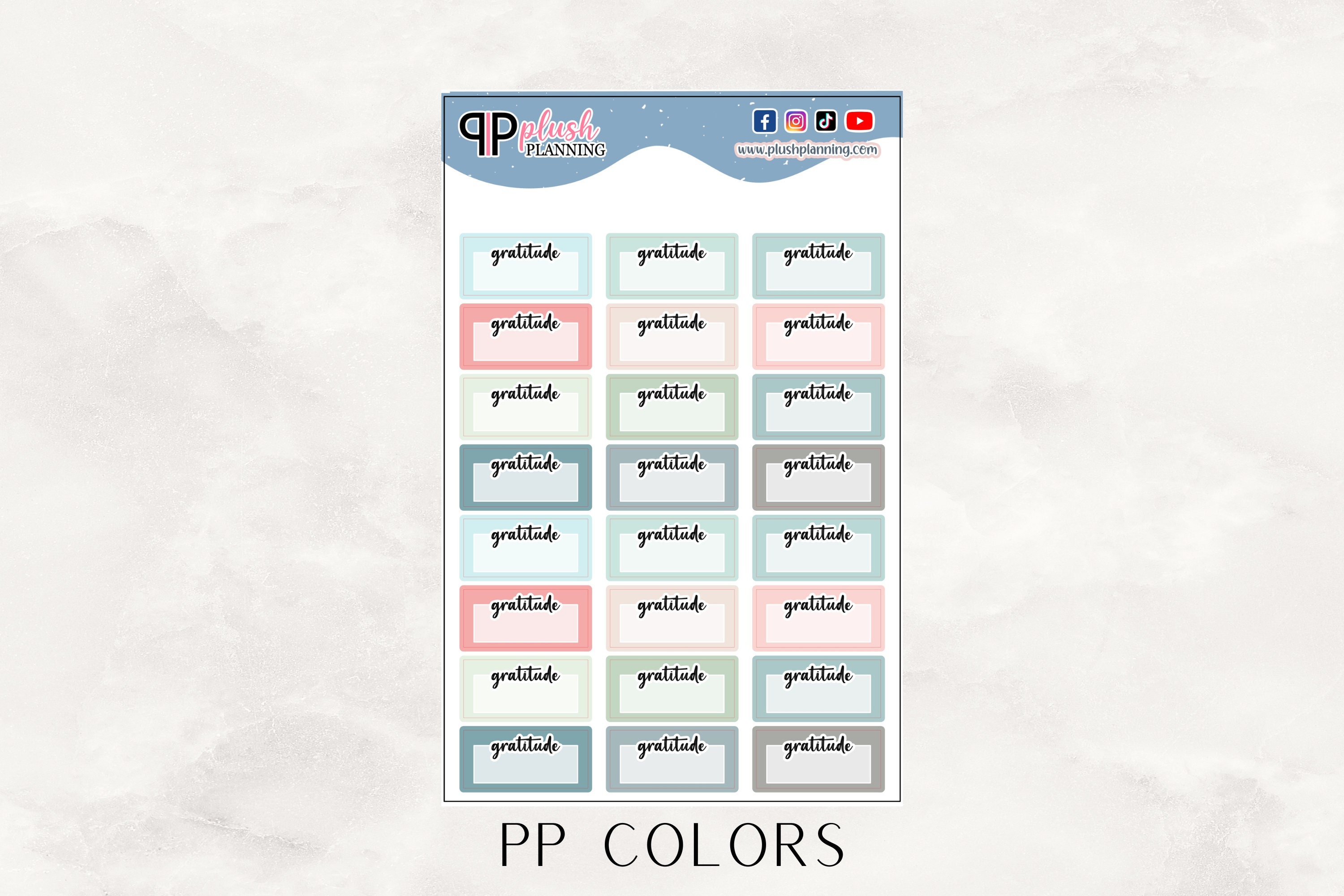 Writable Gratitude Script With Shaded Box Tracker Planner - Etsy