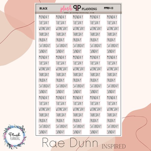 Days of the Week Planner Stickers Rae Dunn Inspired - Etsy