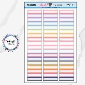 Two Tone Basic Labels Planner Stickers, Mix Colors, PP Colors ...