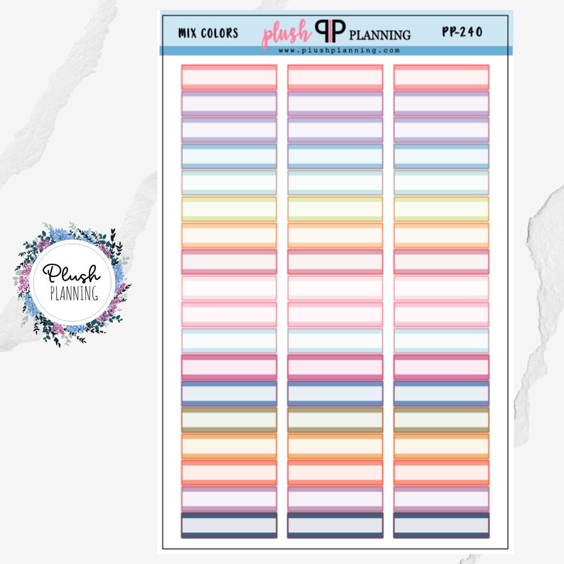 Two Tone Basic Labels Planner Stickers Mix Colors PP Colors | Etsy