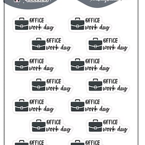 Office Work Day Tracker Mixed Script With Icon Planner Stickers, Mini ...
