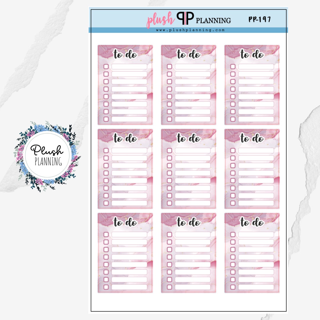 To Do Checklist Sidebar Pink and Gold Watercolor Design Planner ...