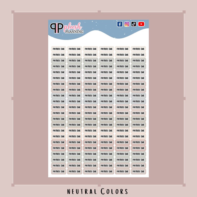 Mini Payroll Due Planner Stickers - Etsy