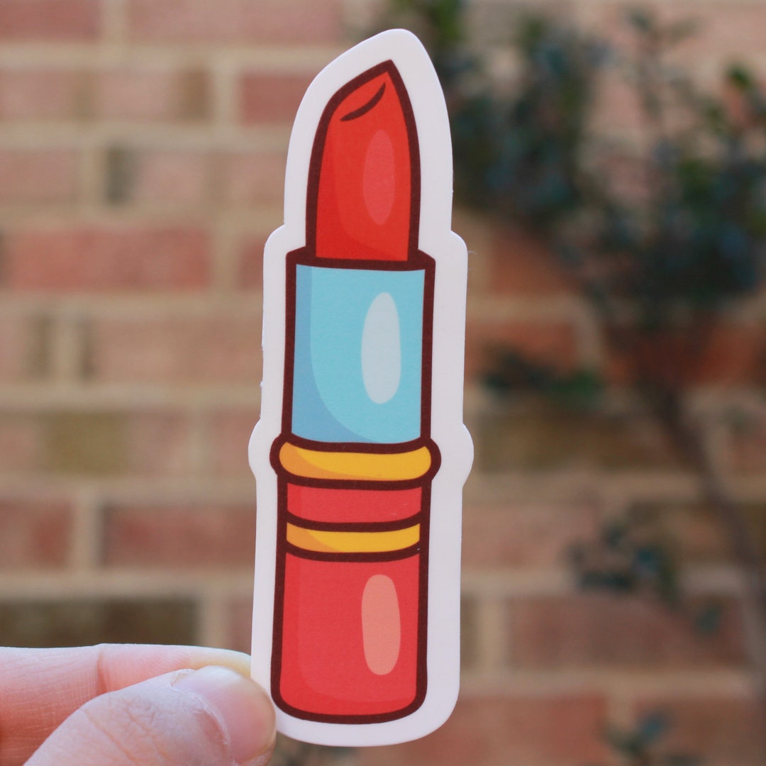 Lipstick Die Cut Weatherproof Sticker Tumbler Stickers Laptop Sticker ...