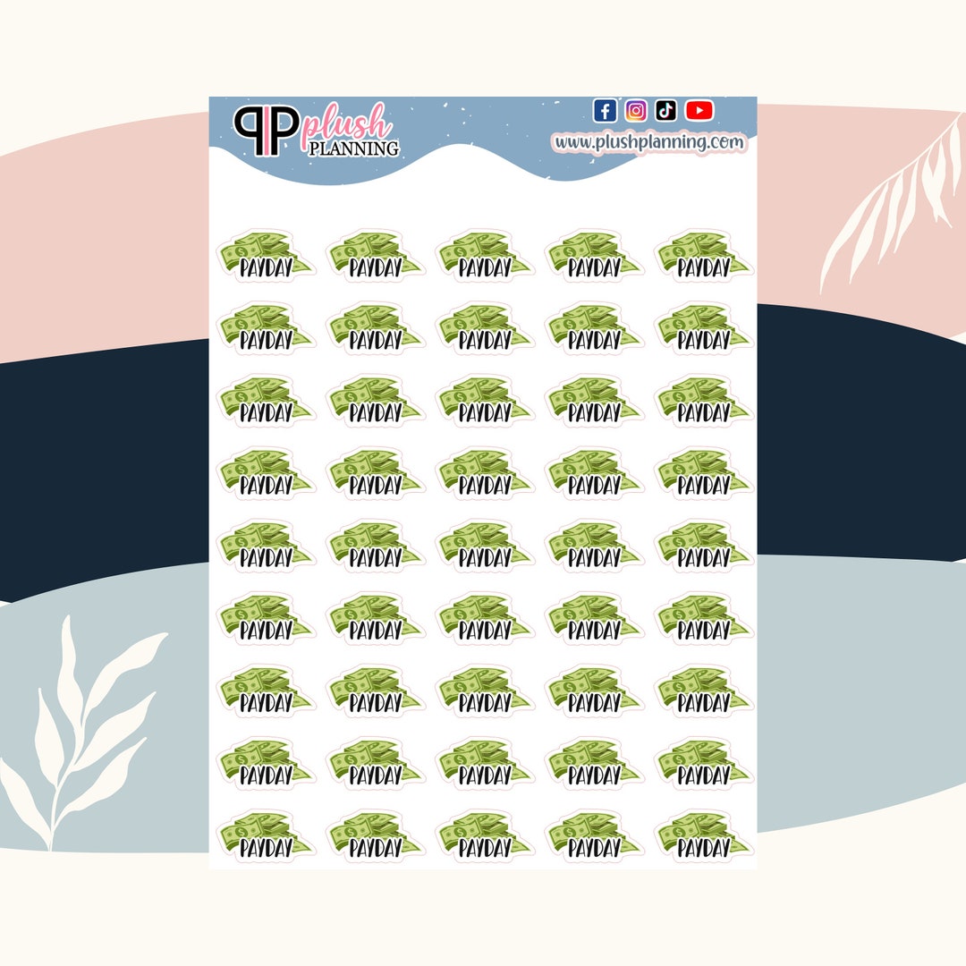 Payday Tracker With Dollars Money Decorative Planner Stickers - Etsy