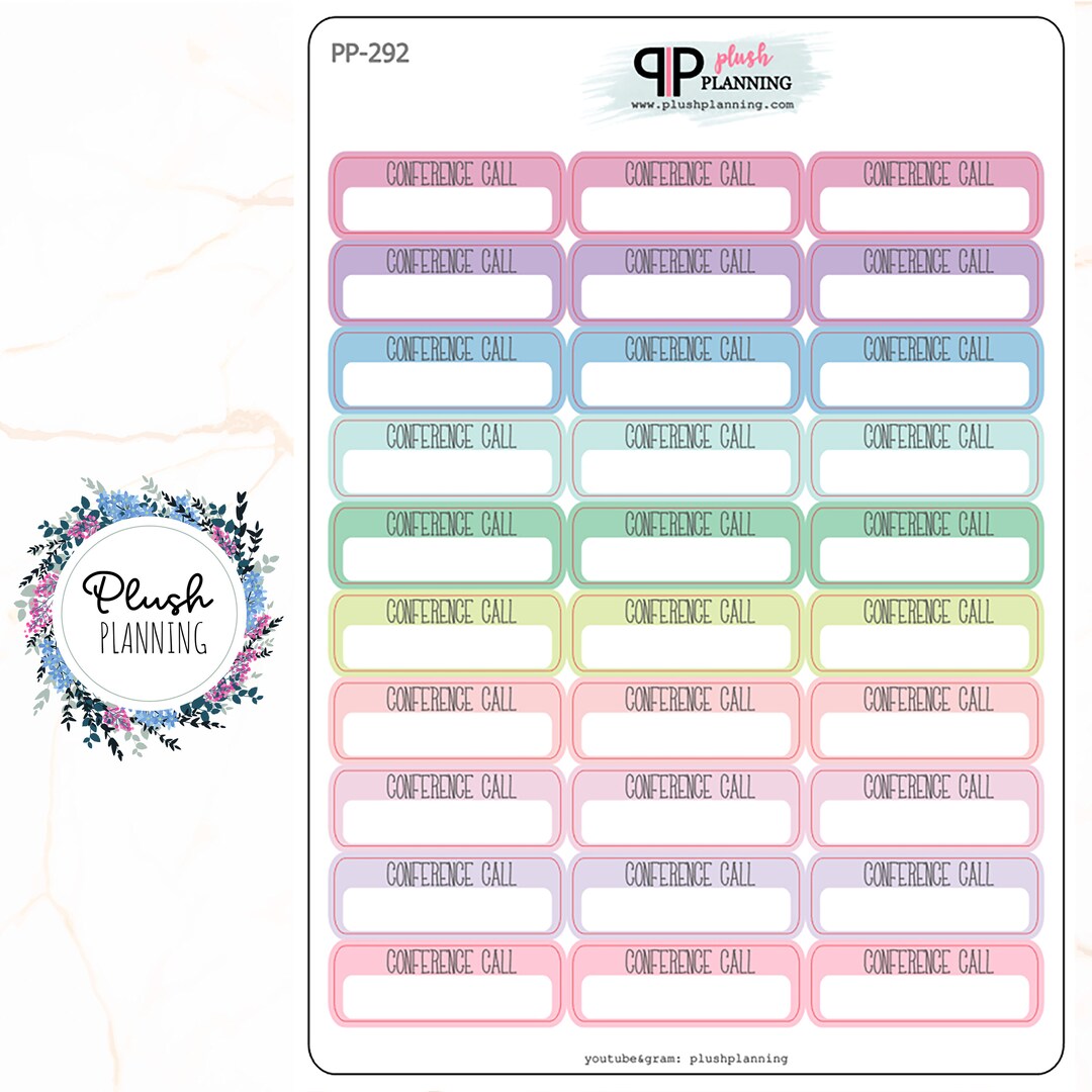 CONFERENCE CALL Planner Stickers - Etsy