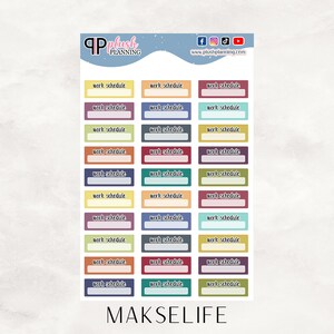 Writable Work Schedule Label Tracker Planner Stickers, Removable ...