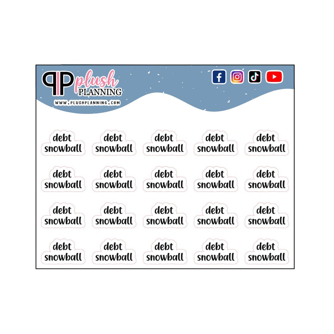 Debt Snowball Tracker Script Planner Stickers, Functional Script ...
