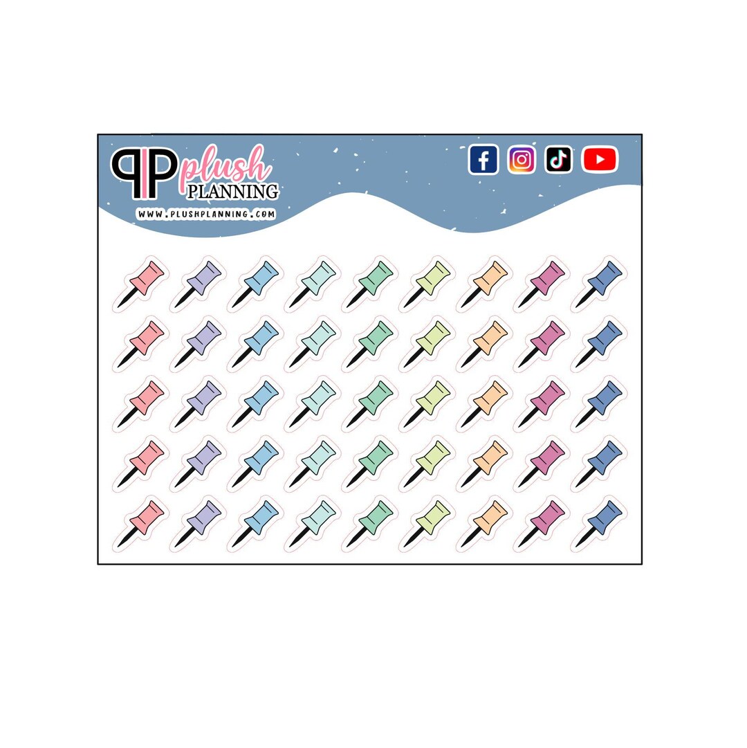 Push Pin Planner Stickers, Reminder Trackers (45, .5 Inch) - Etsy