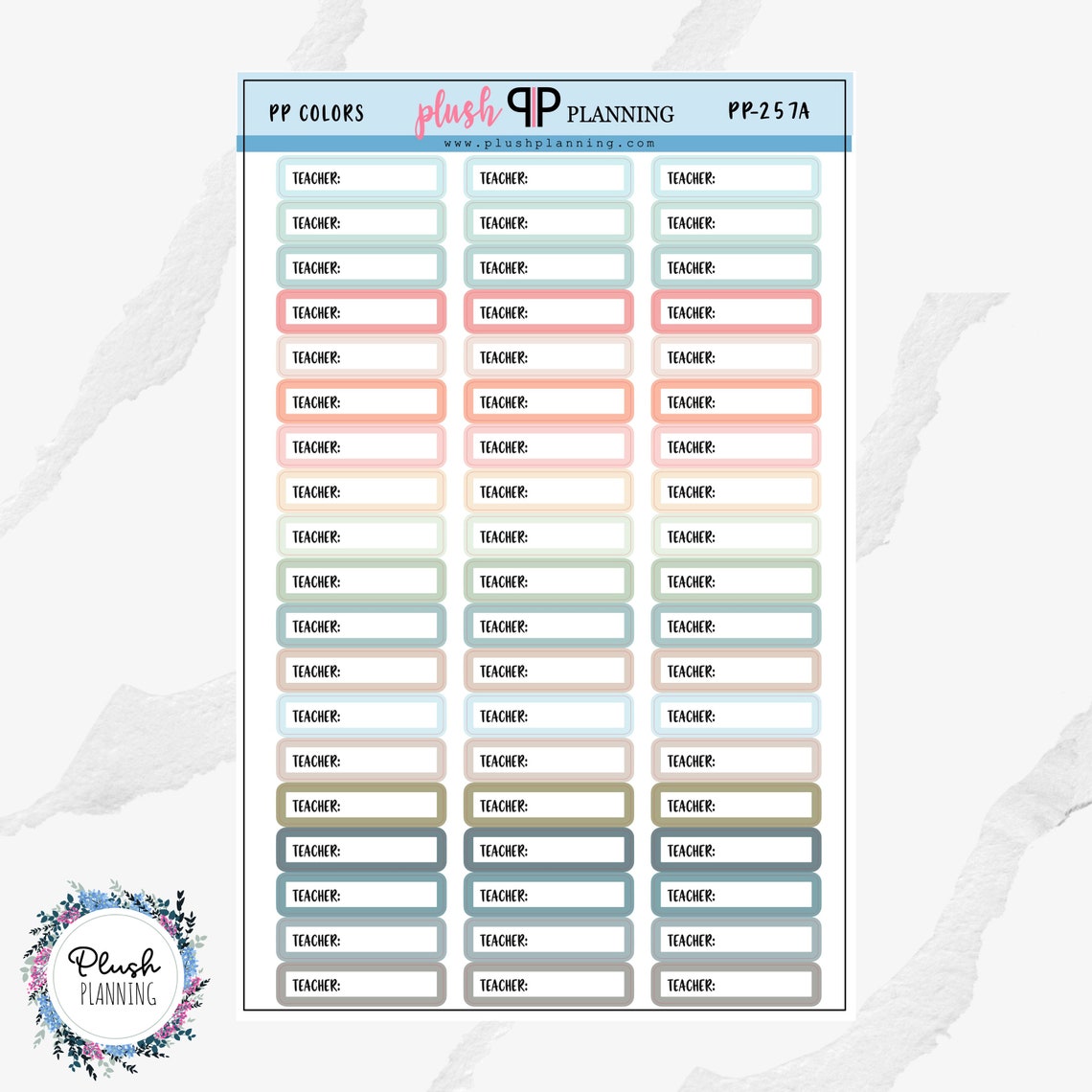 Teacher Label Tracker Planner Stickers Mix Colors PP Colors - Etsy