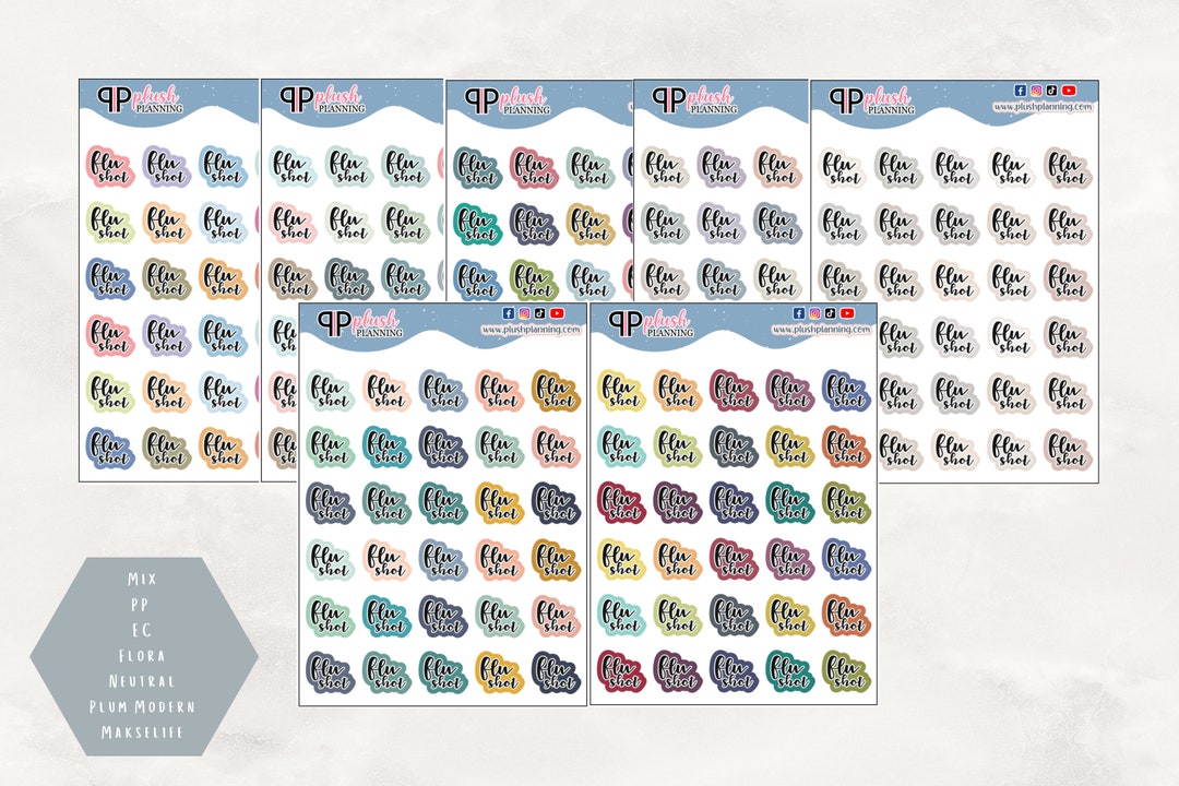 Flu Shot Script Planner Stickers, Plush Planning, Functional Planner ...