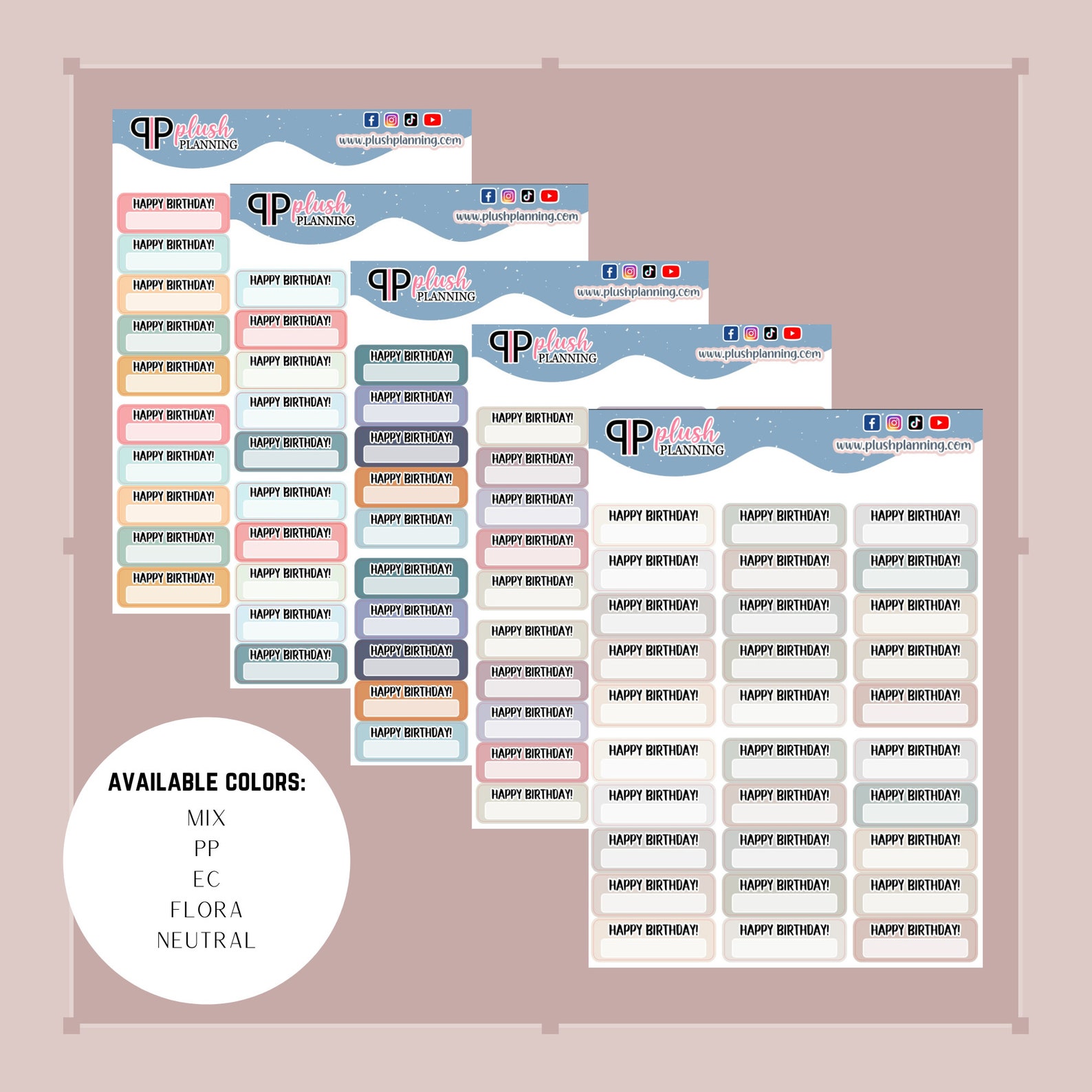 Happy Birthday! Label Box Tracker Planner Stickers - Etsy